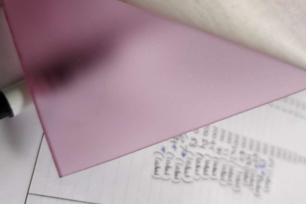 Frosted Rose Quartz Pink Acrylic (2 Sides) - 1/8" (3mm)